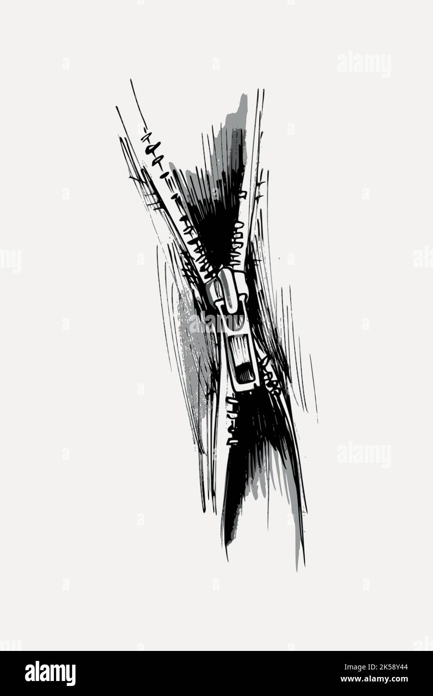 Zipper Pencil Drawing