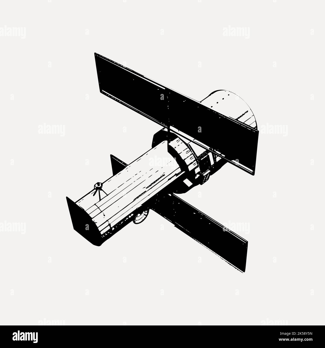 Space satellite drawing, technology illustration vector Stock Vector ...