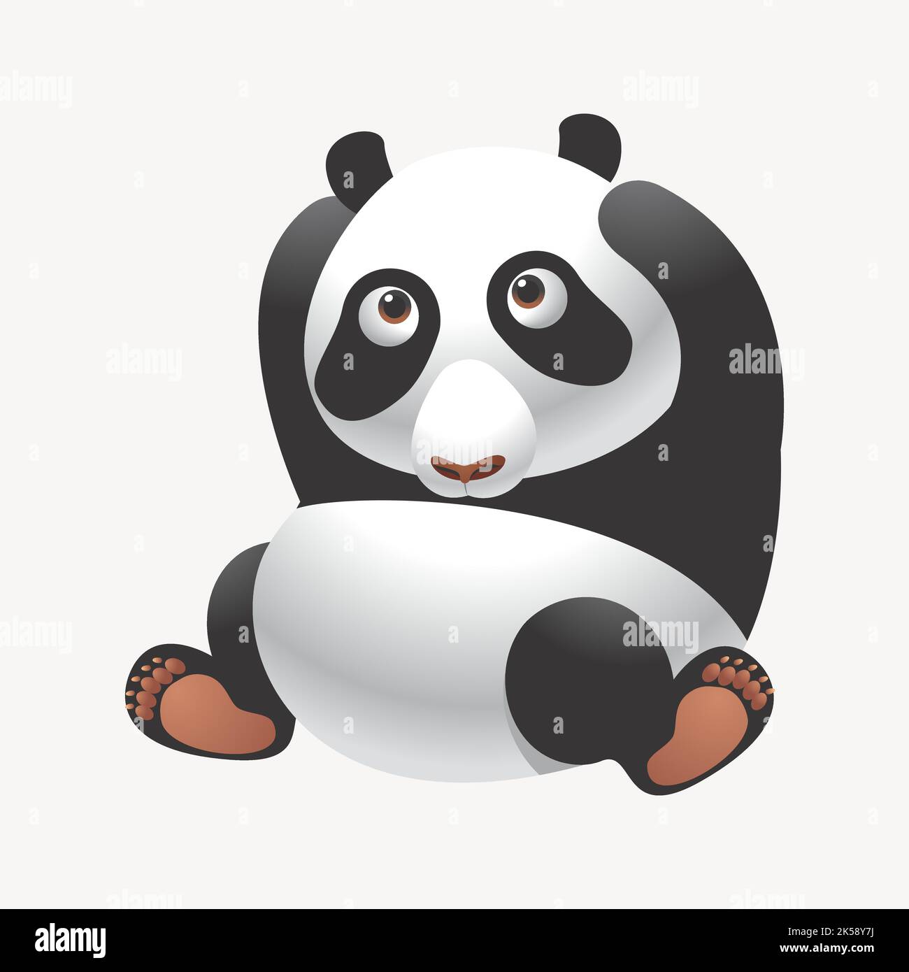 Panda sticker, cartoon animal illustration vector Stock Vector Image ...
