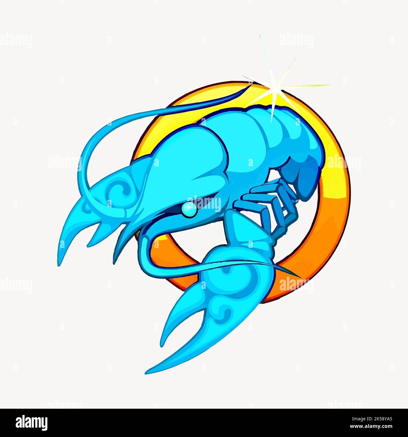 Cancer symbol sticker, astrology sign illustration vector Stock Vector ...