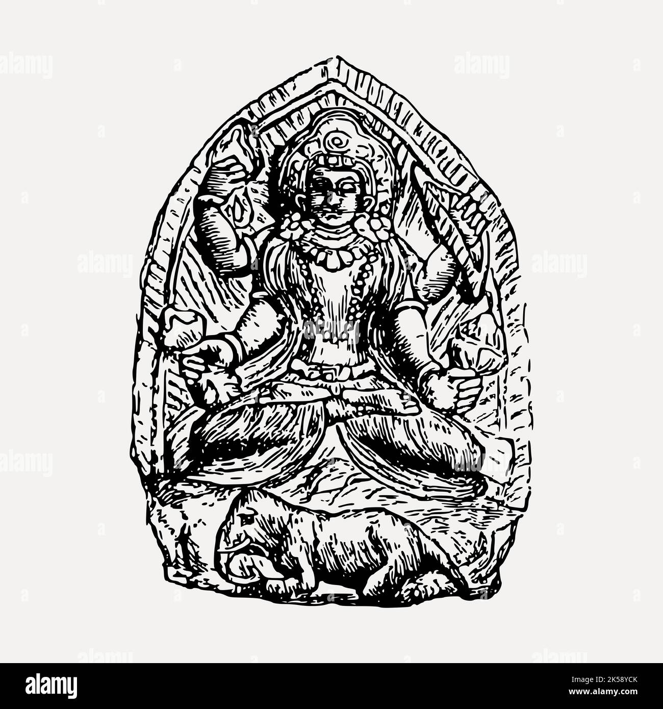 Hindu god clipart, vintage religious illustration vector Stock Vector ...