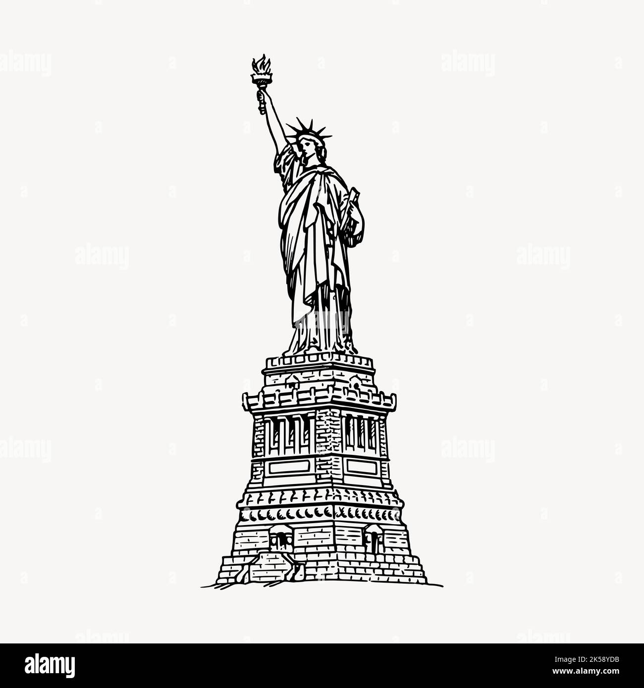 Statue of Liberty clipart, famous landmark illustration vector Stock ...