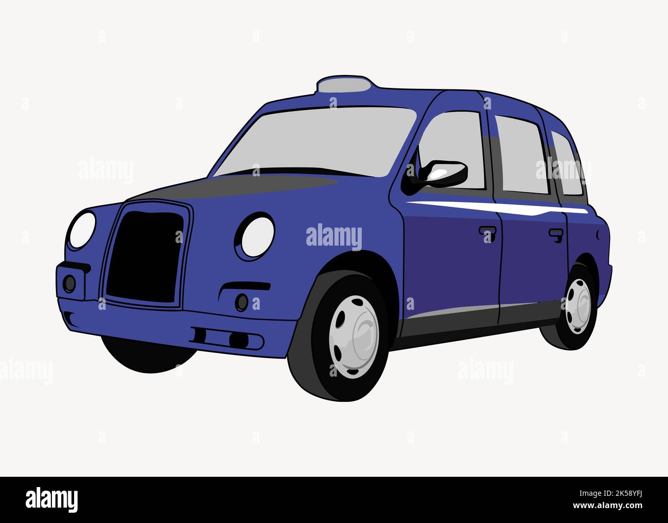 Blue taxi cab sticker, vehicle illustration vector Stock Vector Image ...