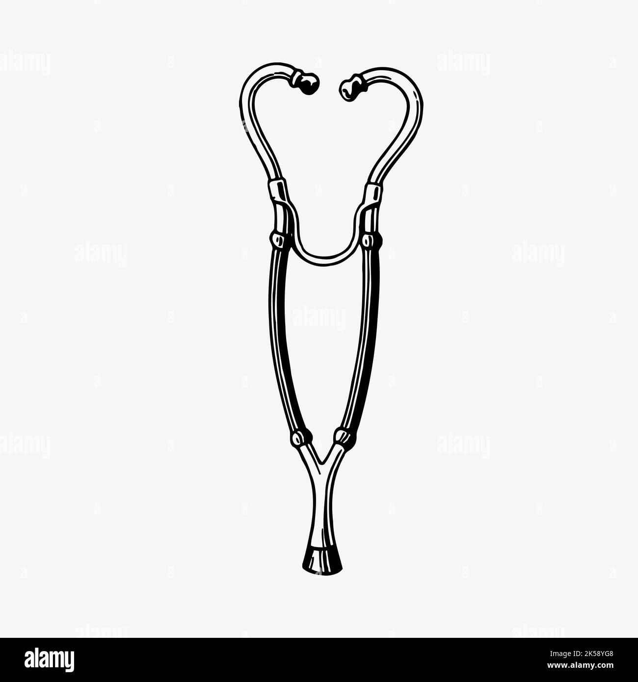Stethoscope clipart, vintage medical tool illustration vector Stock ...