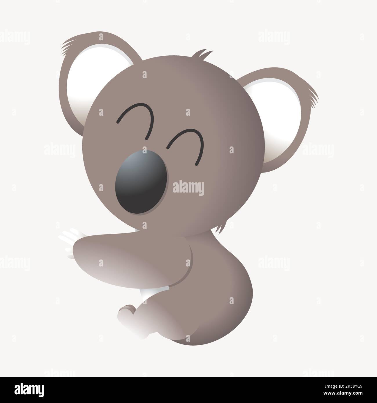 Happy koala sticker, cartoon animal illustration vector Stock Vector ...