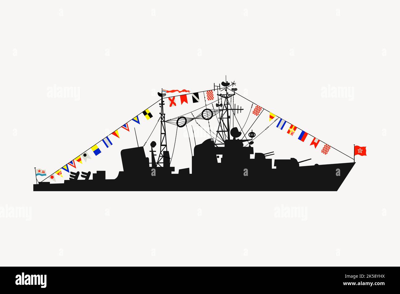 Warship silhouette sticker, vehicle illustration vector Stock Vector ...