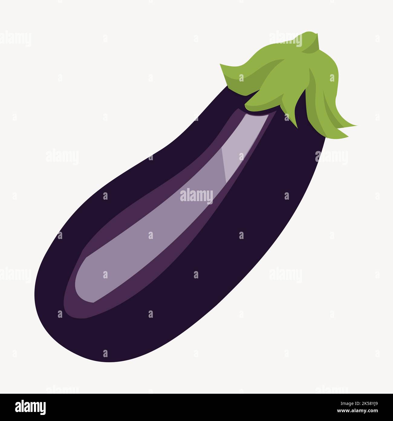 Eggplant sticker, vegetable illustration vector Stock Vector Image ...