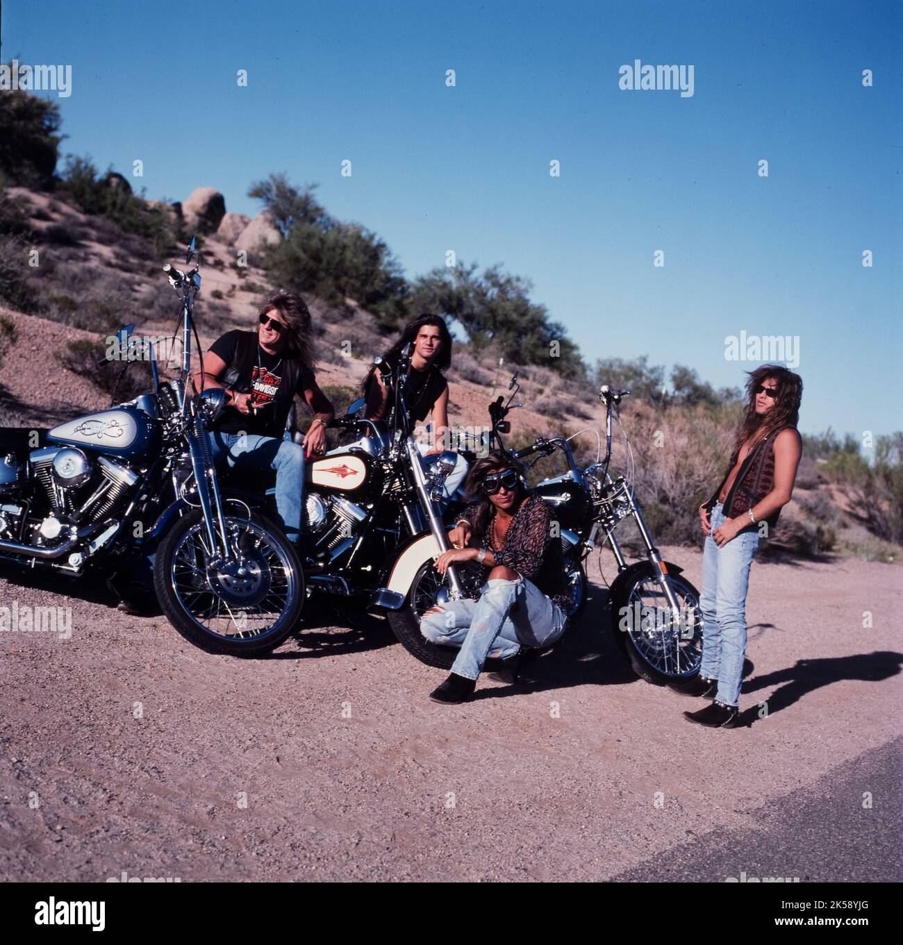 Lynch Mob photo session Arizona 1990 Credit: Ross Pelton/MediaPunch ...