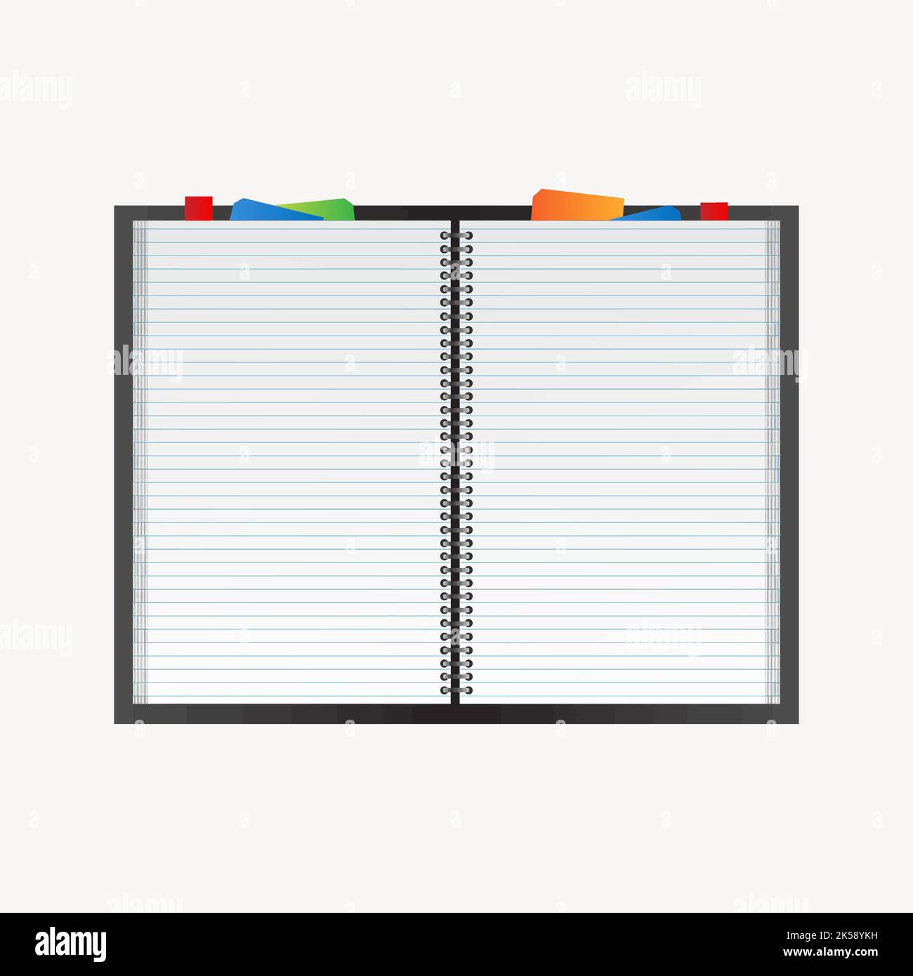 Open notebook sticker, stationery illustration vector Stock Vector ...