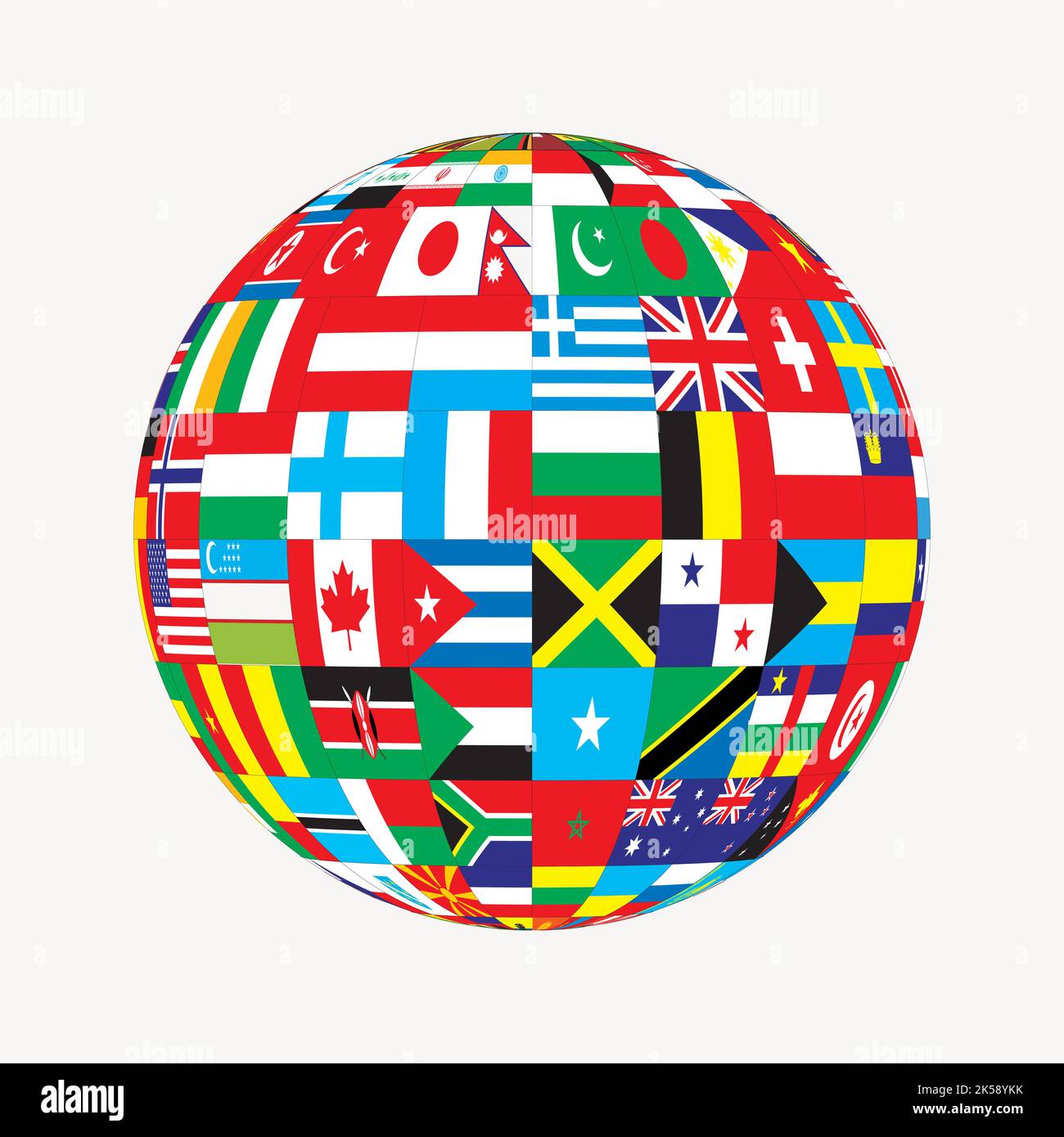 Flag globe sticker, international symbols illustration vector Stock ...