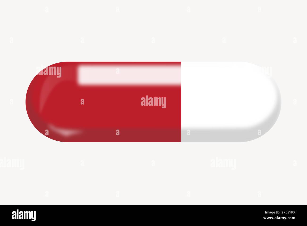 Red white capsule sticker, medical illustration vector Stock Vector ...