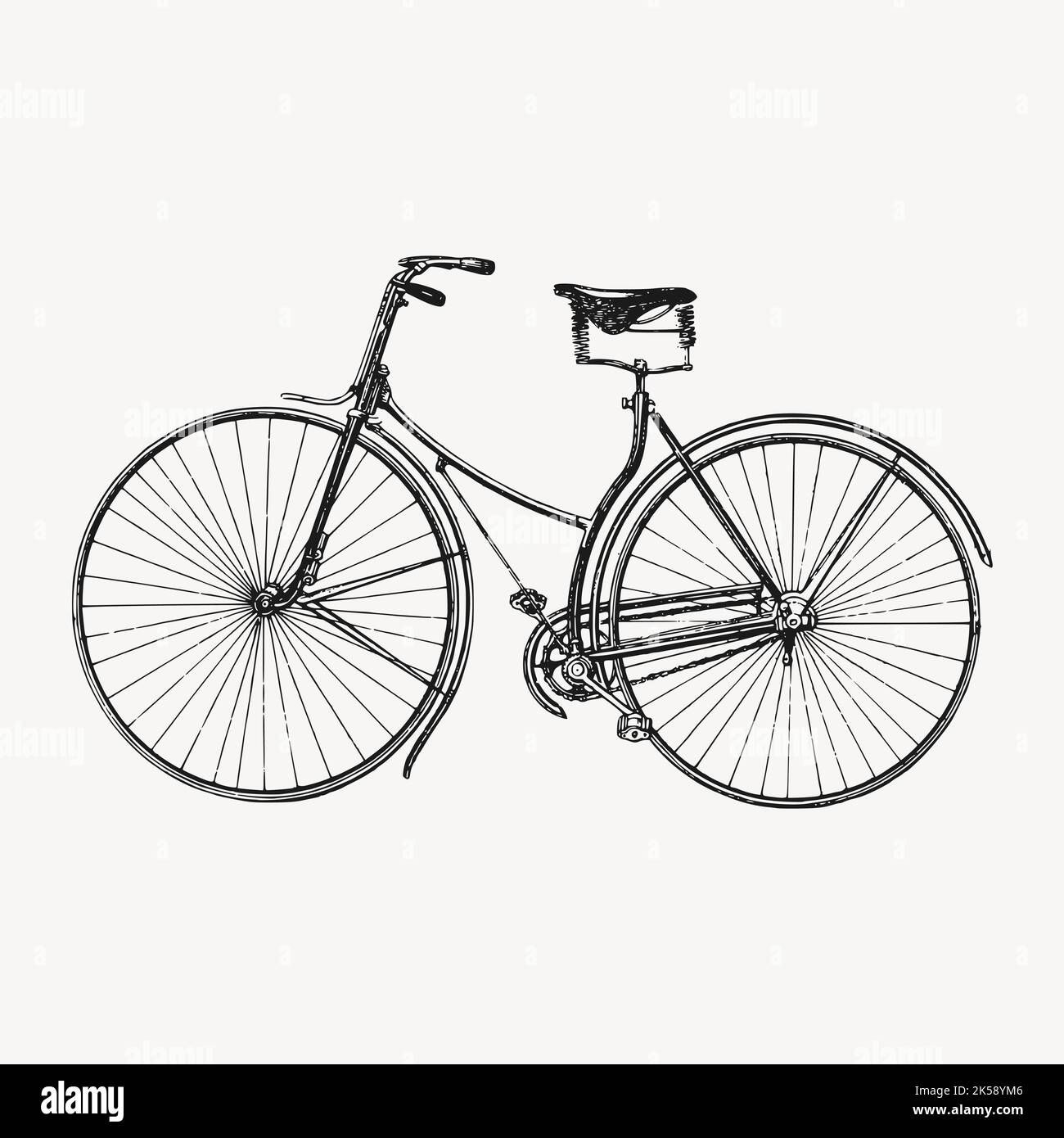 Bicycle clipart, vintage vehicle illustration vector Stock Vector Image ...