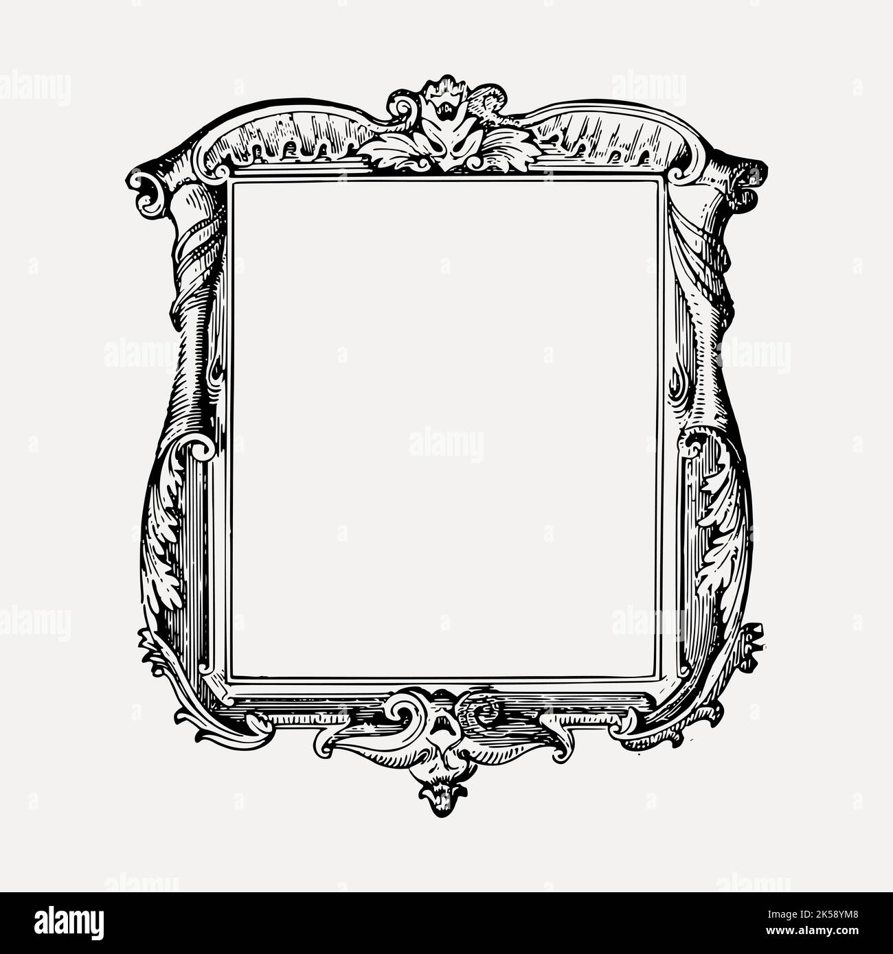 Luxurious ornate frame clipart, vintage illustration vector Stock ...