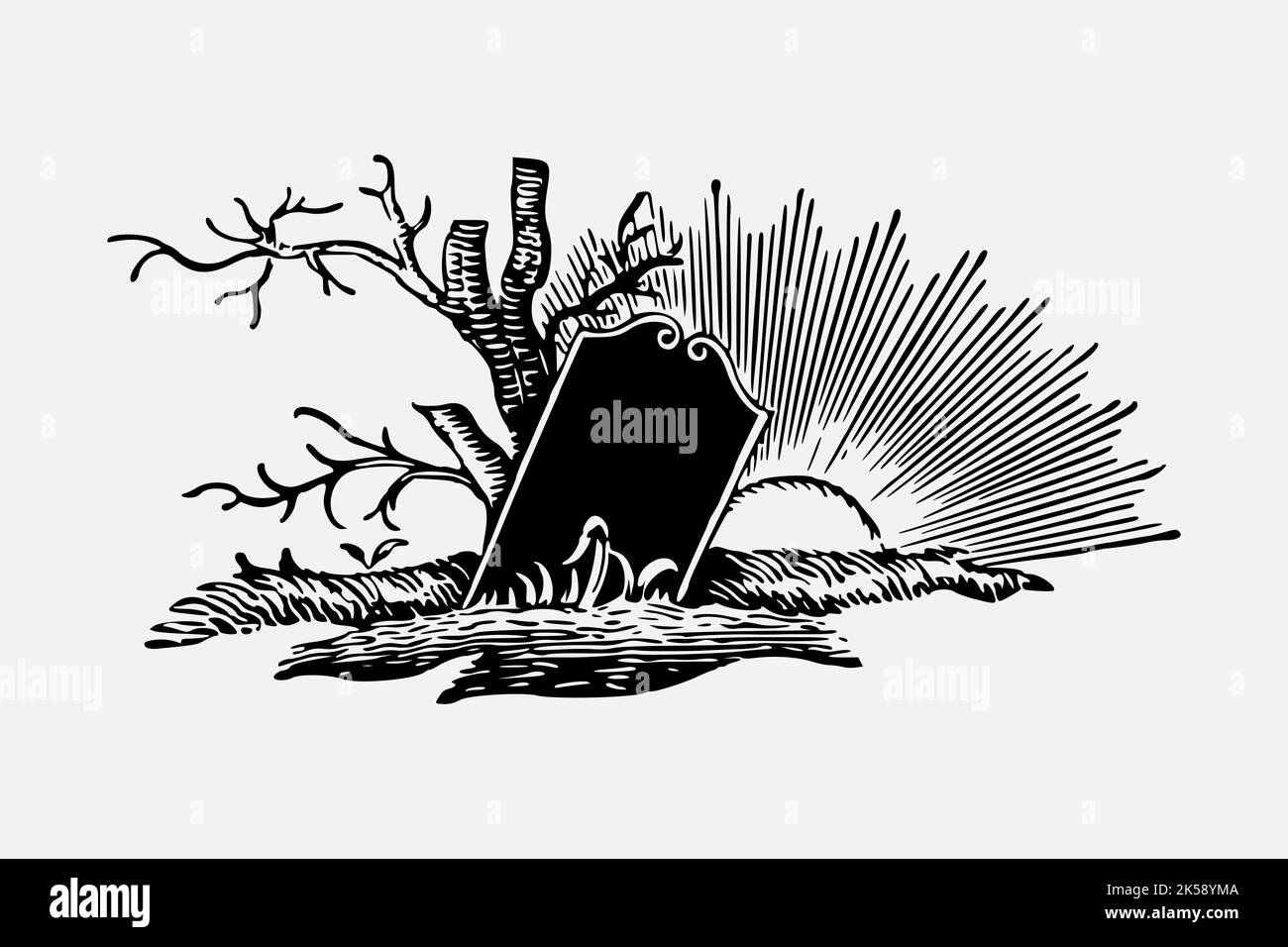 Gravestone clipart, vintage Halloween illustration vector Stock Vector ...