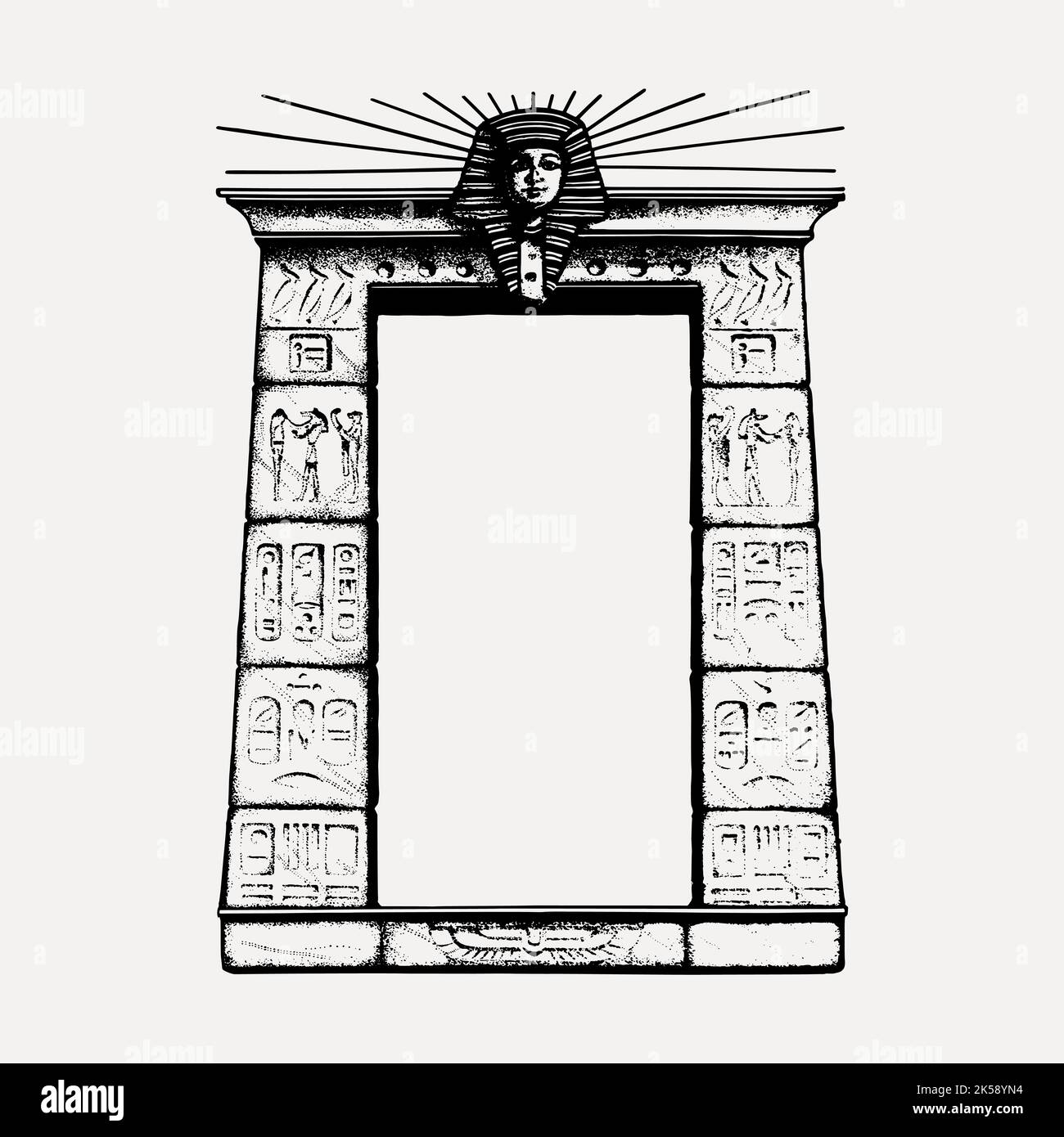 Egyptian frame clipart, vintage illustration vector Stock Vector Image ...