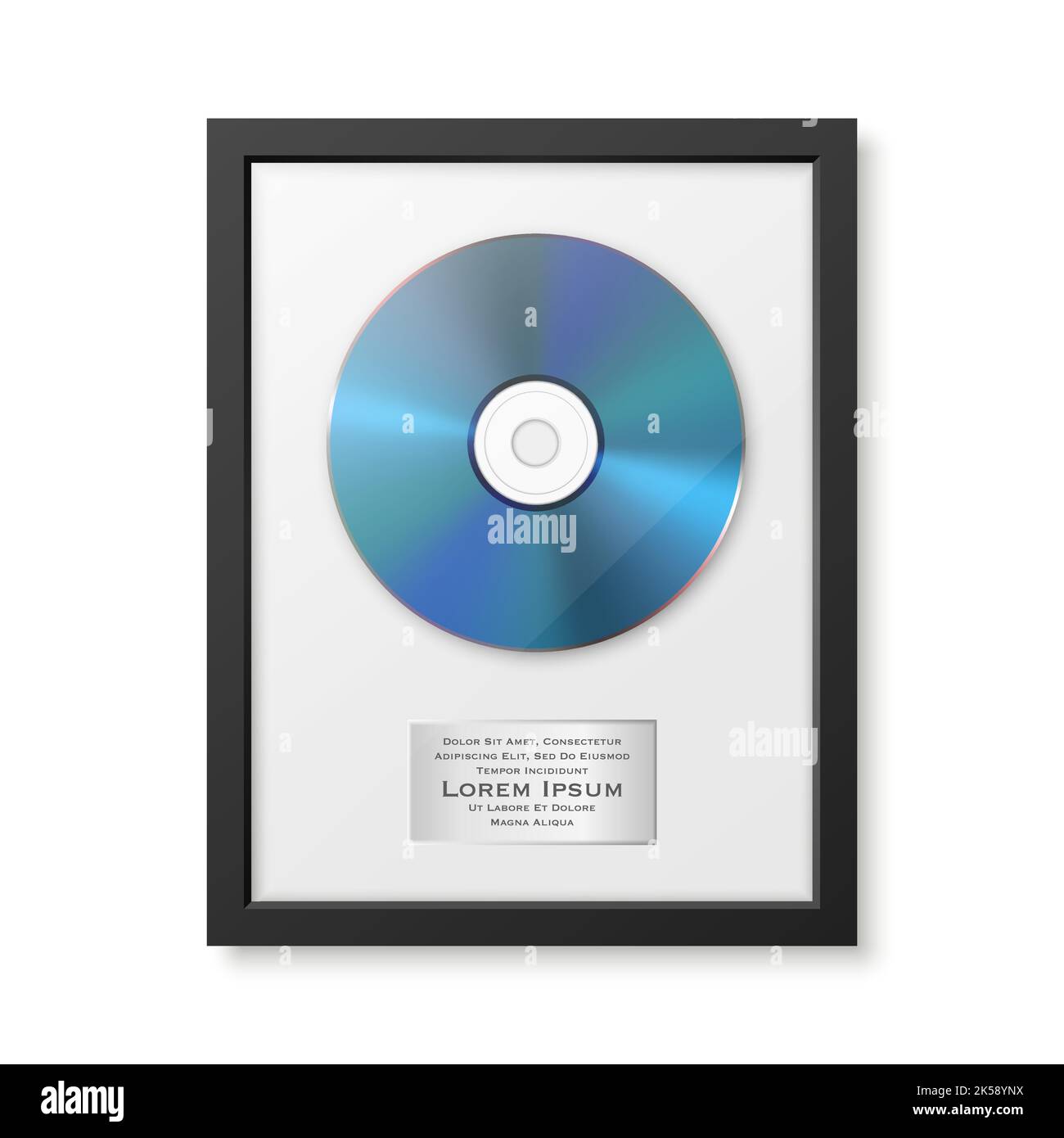Realistic Vector 3d Blue CD, Label with Black CD Cover Frame Isolated ...