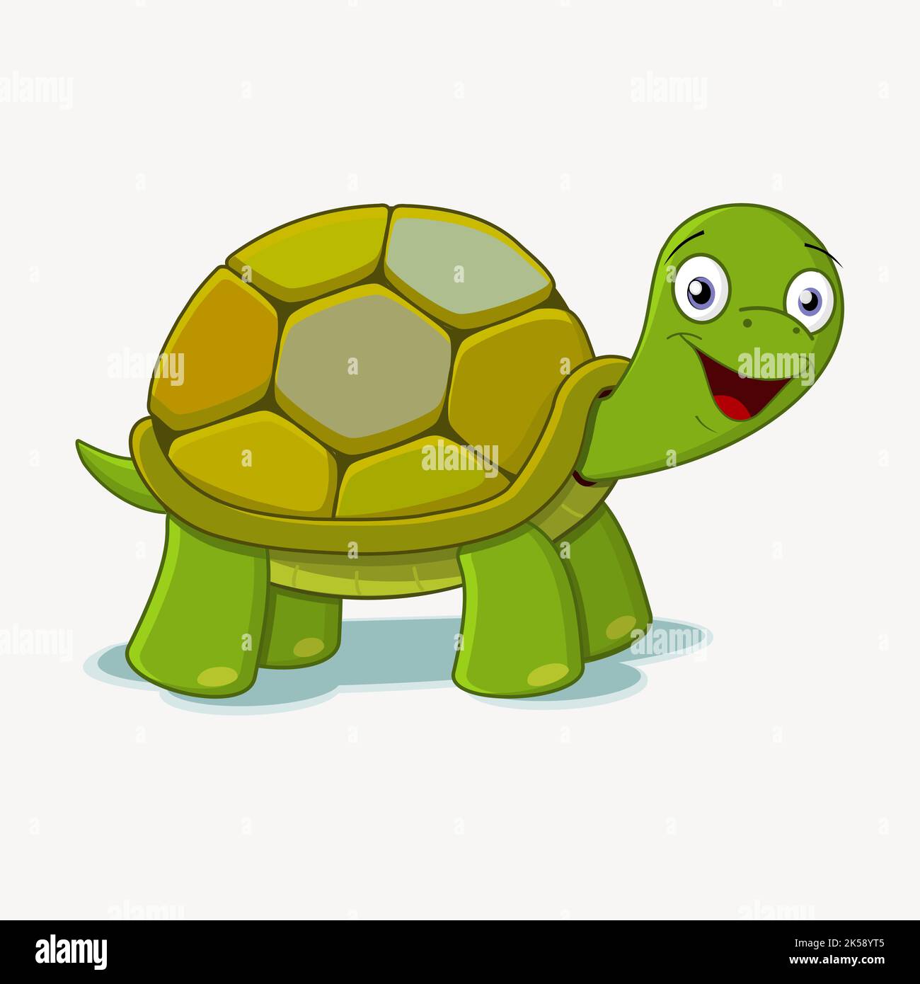 Smiling turtle sticker, cartoon animal illustration vector Stock Vector ...