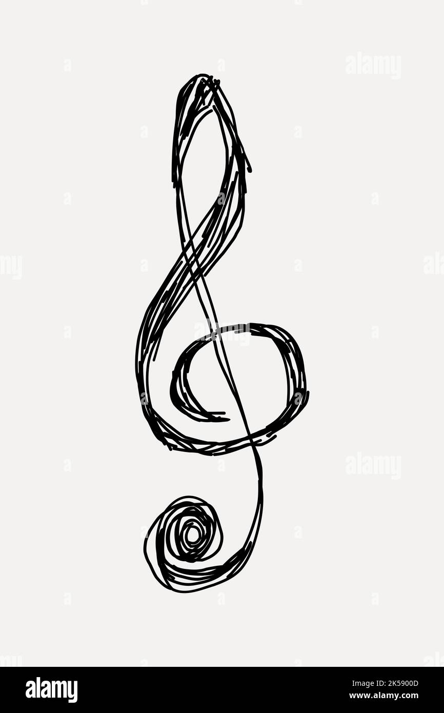 Treble Clef Drawing Music Note Illustration Vector Stock Vector Image