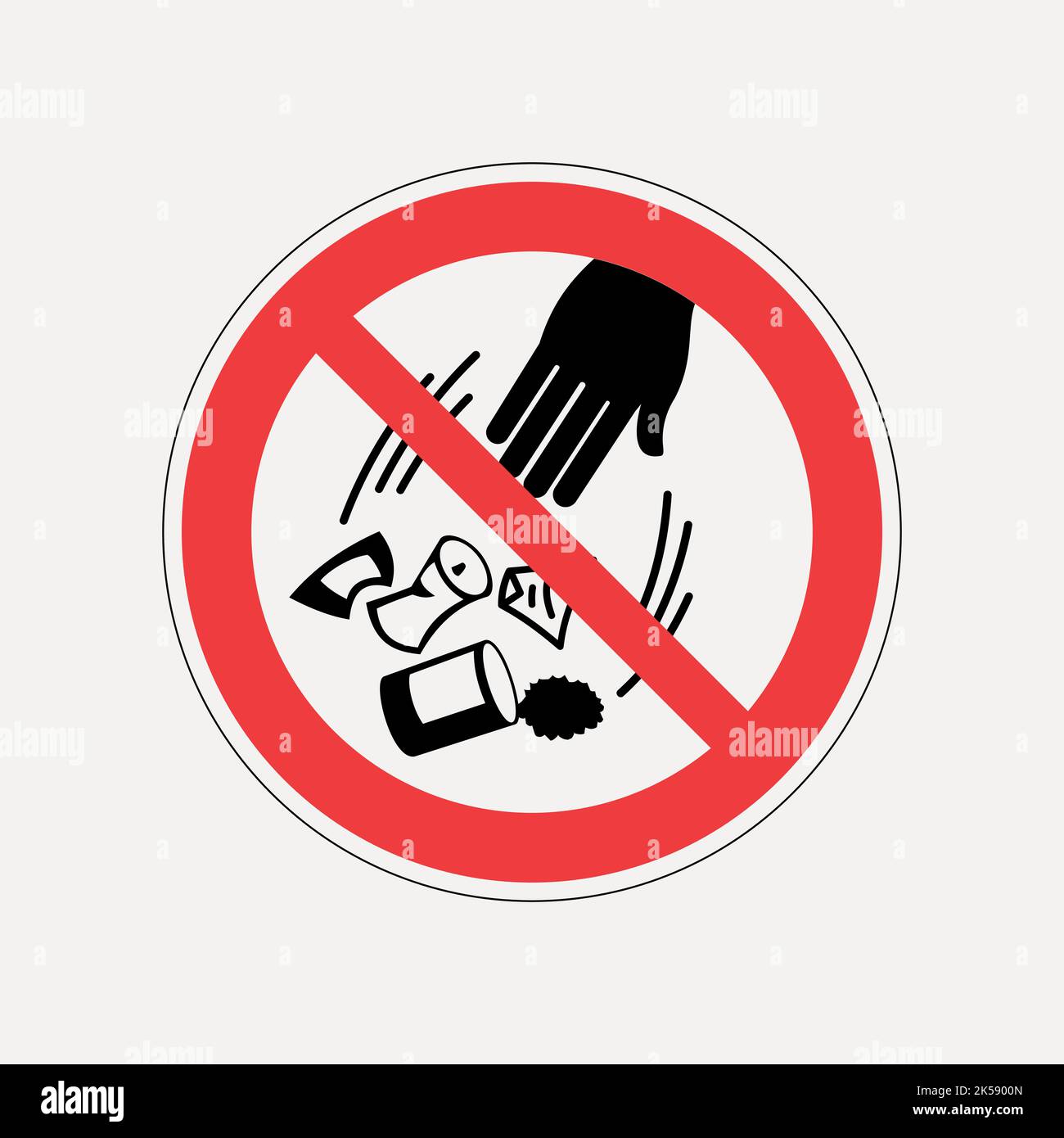 No garbage sign clipart, icon illustration vector Stock Vector Image ...