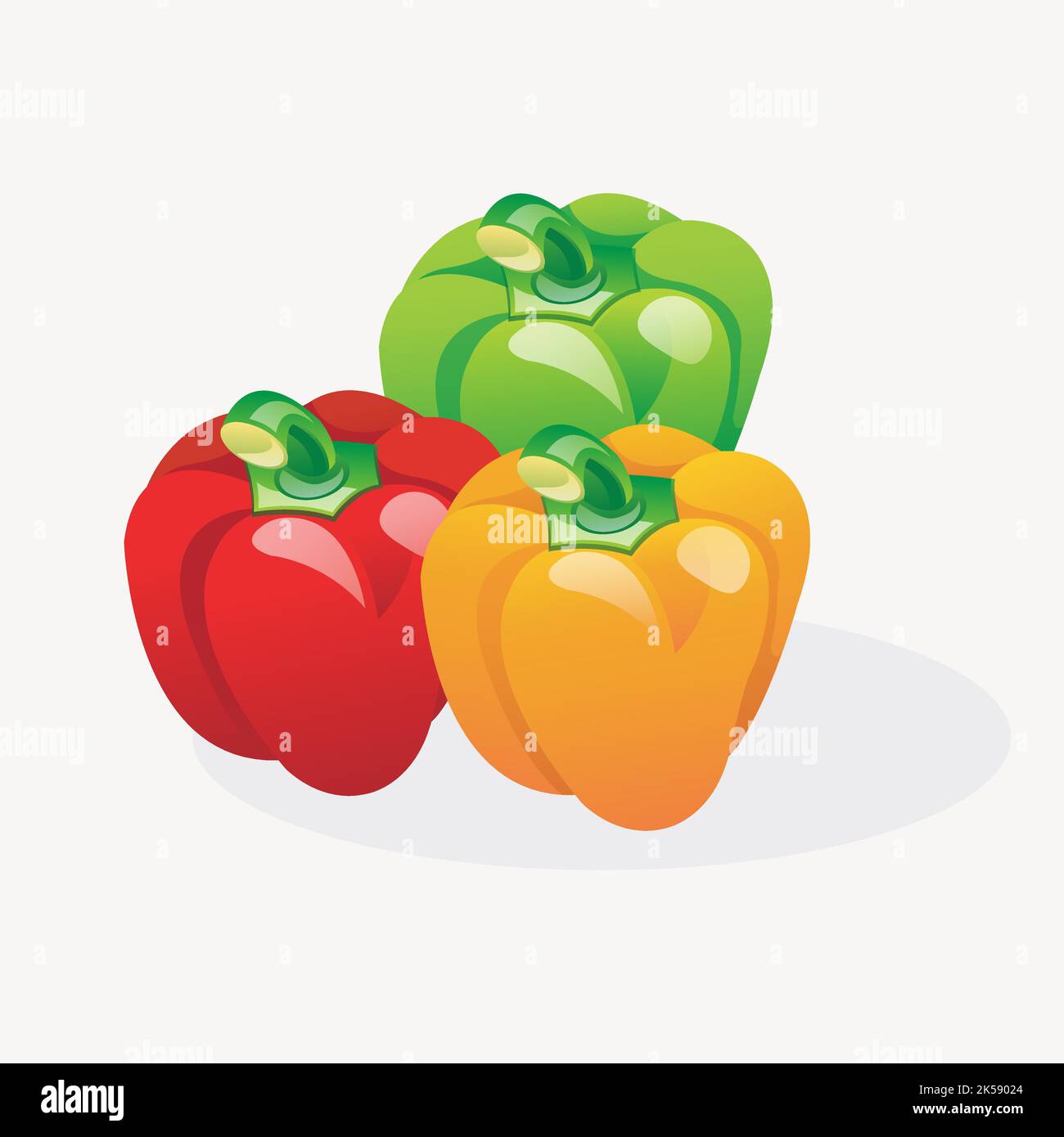 Bell pepper sticker, vegetable illustration vector Stock Vector Image ...