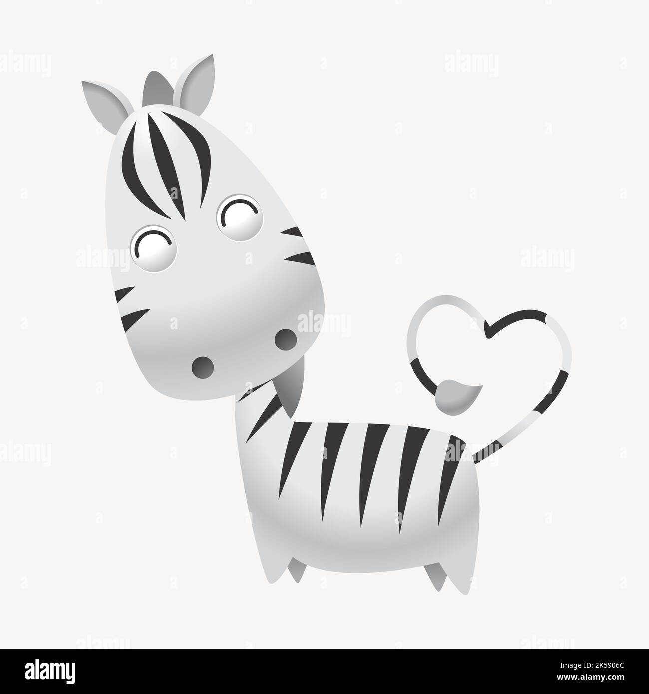 Zebra sticker, cartoon animal illustration vector Stock Vector Image ...