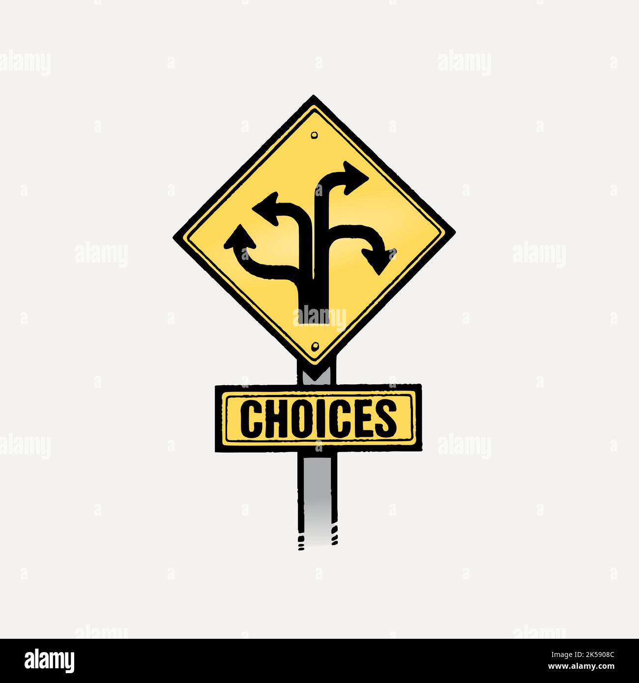 Direction choices sign clipart, traffic illustration vector Stock ...
