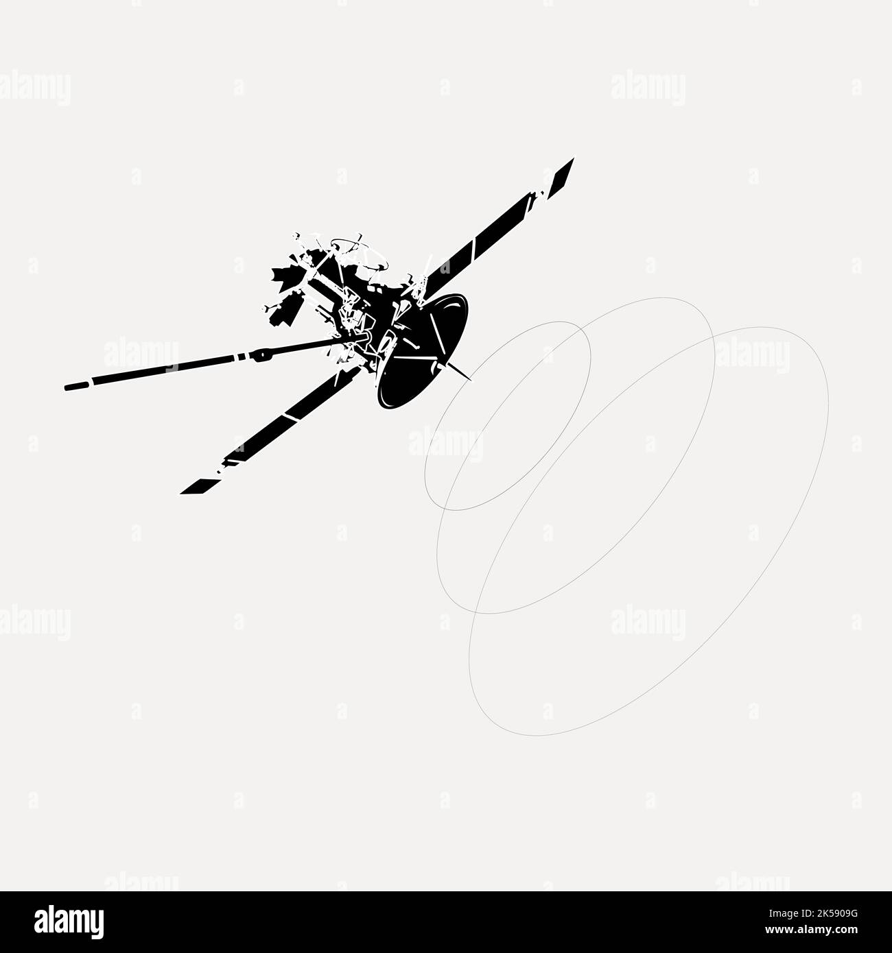 Space satellite drawing, technology illustration vector Stock Vector ...