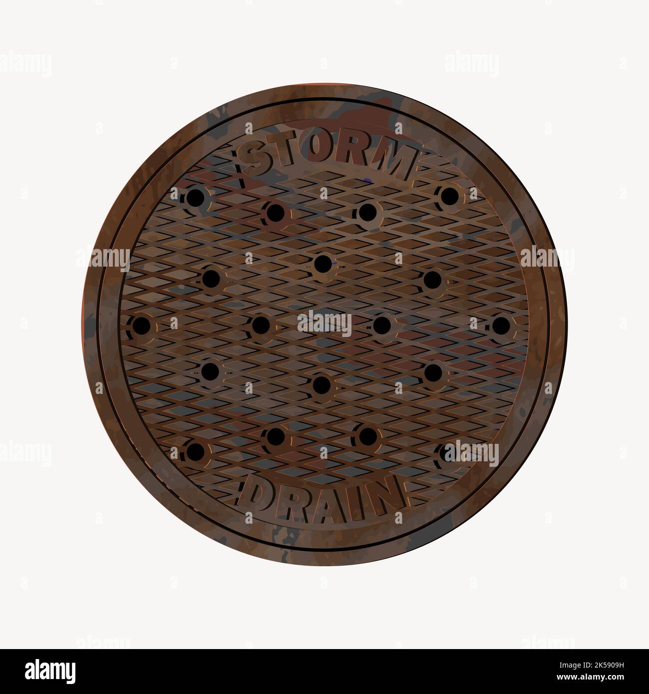 Storm drain sticker, metal illustration vector Stock Vector Image & Art ...