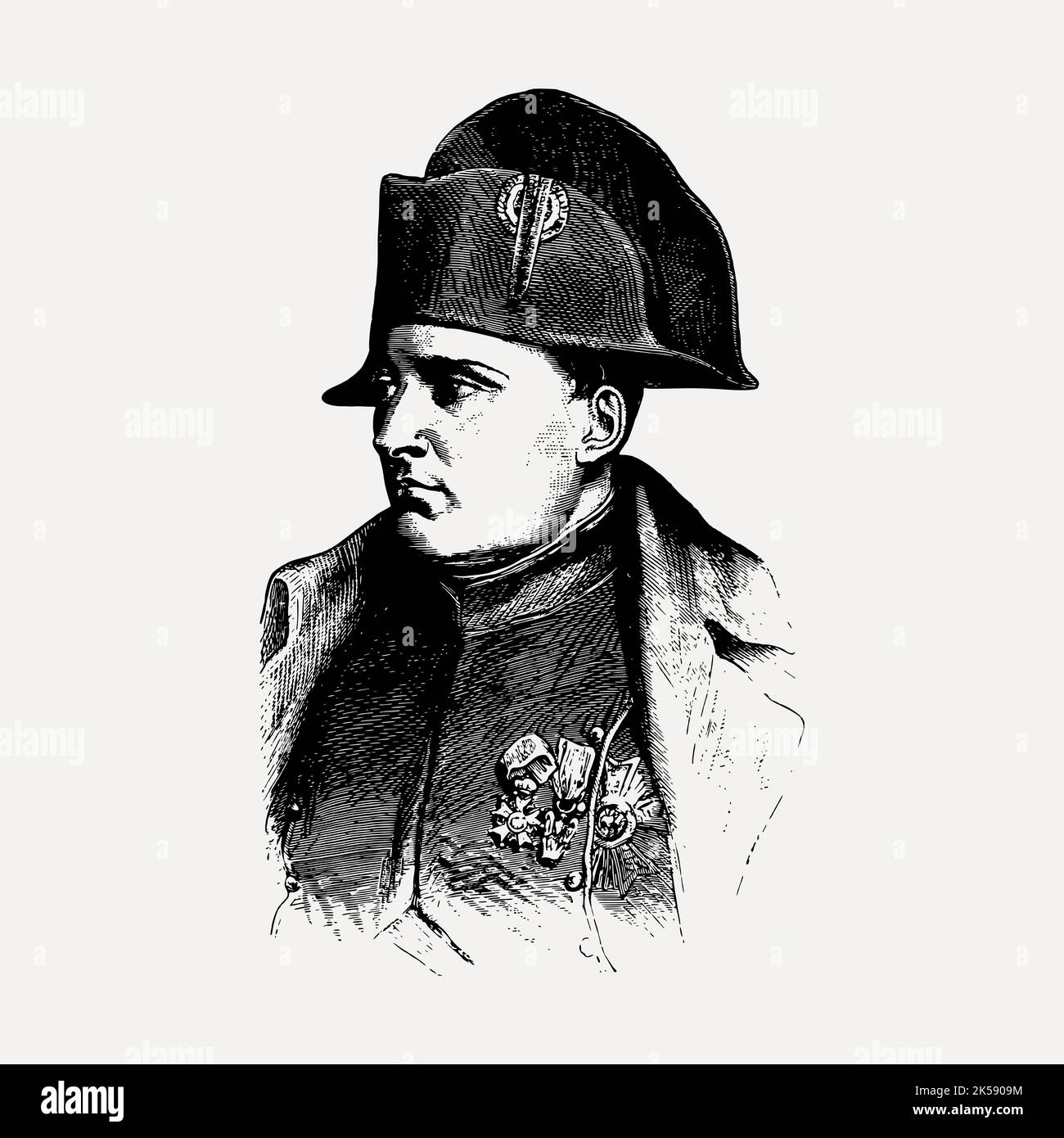 Napoleon Bonaparte clipart, famous person portrait vector Stock Vector ...