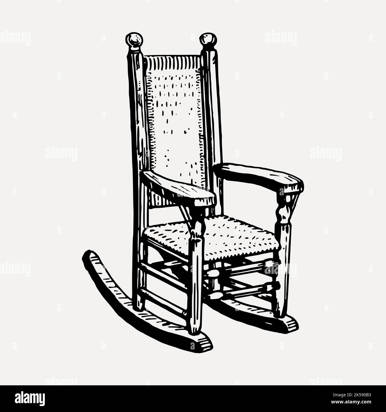 Rocking chair clipart, vintage furniture illustration vector Stock ...