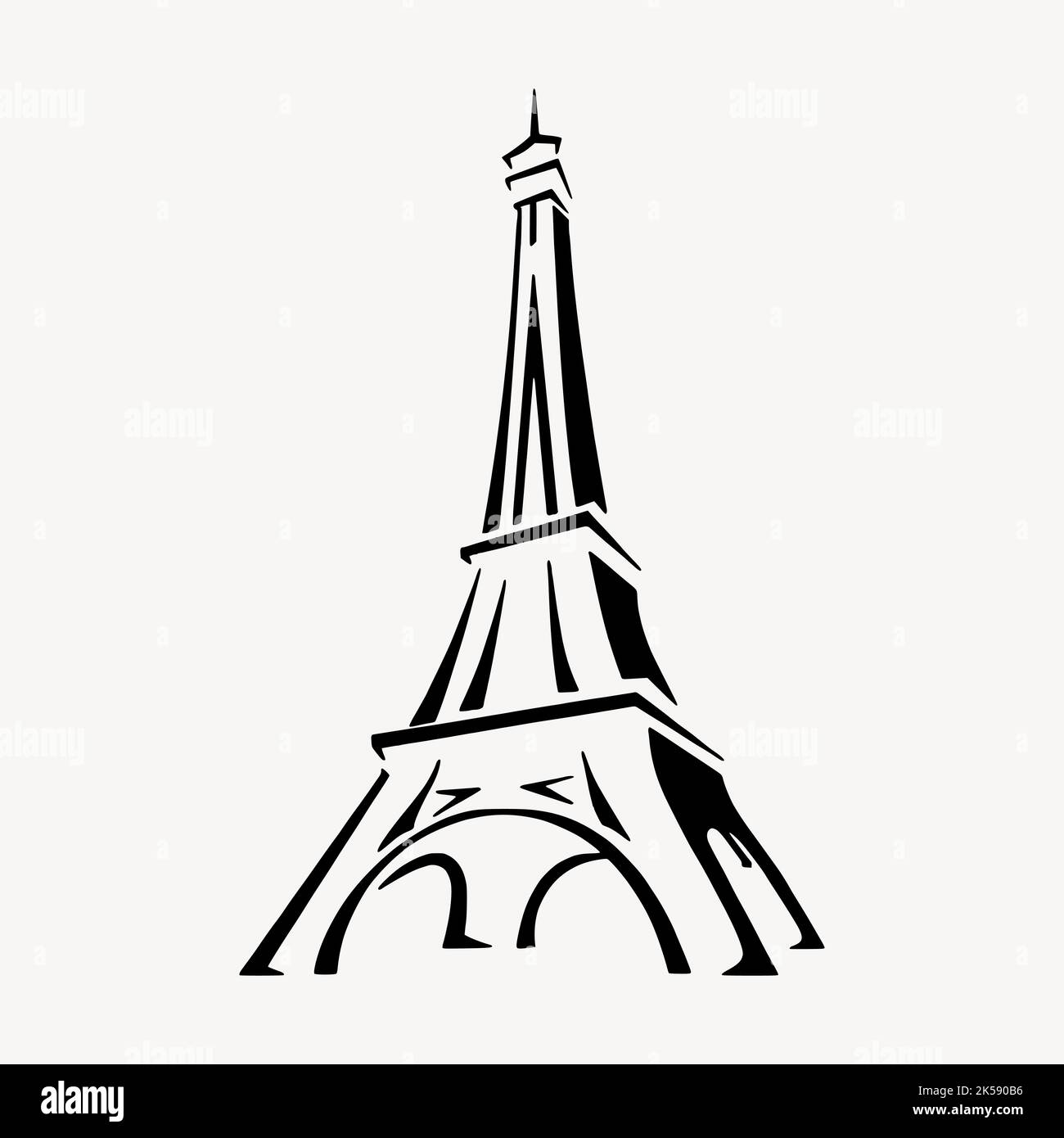 Eiffel tower clipart, landmark illustration vector Stock Vector Image ...