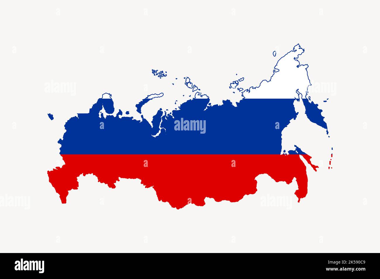 Russian flag map sticker, geography illustration vector Stock Vector ...