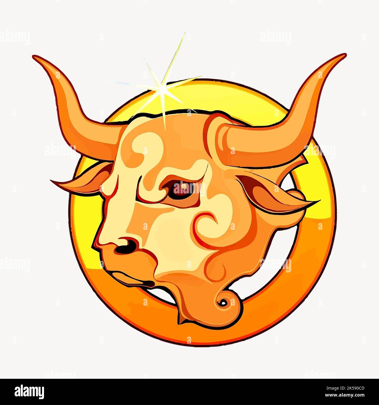 Taurus symbol sticker, astrology sign illustration vector Stock Vector ...