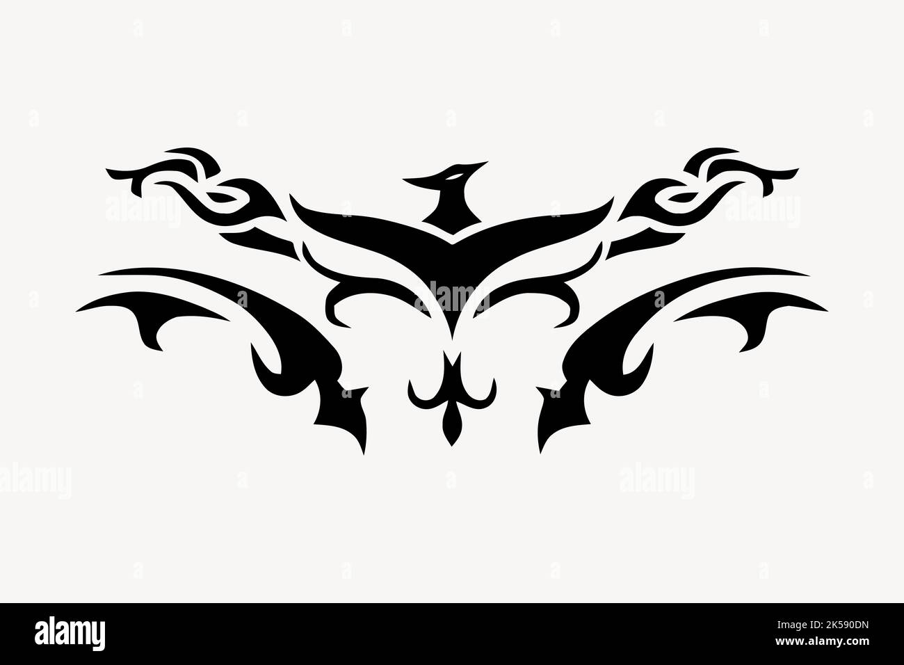 Tribal phoenix tattoo sticker, abstract illustration vector Stock ...