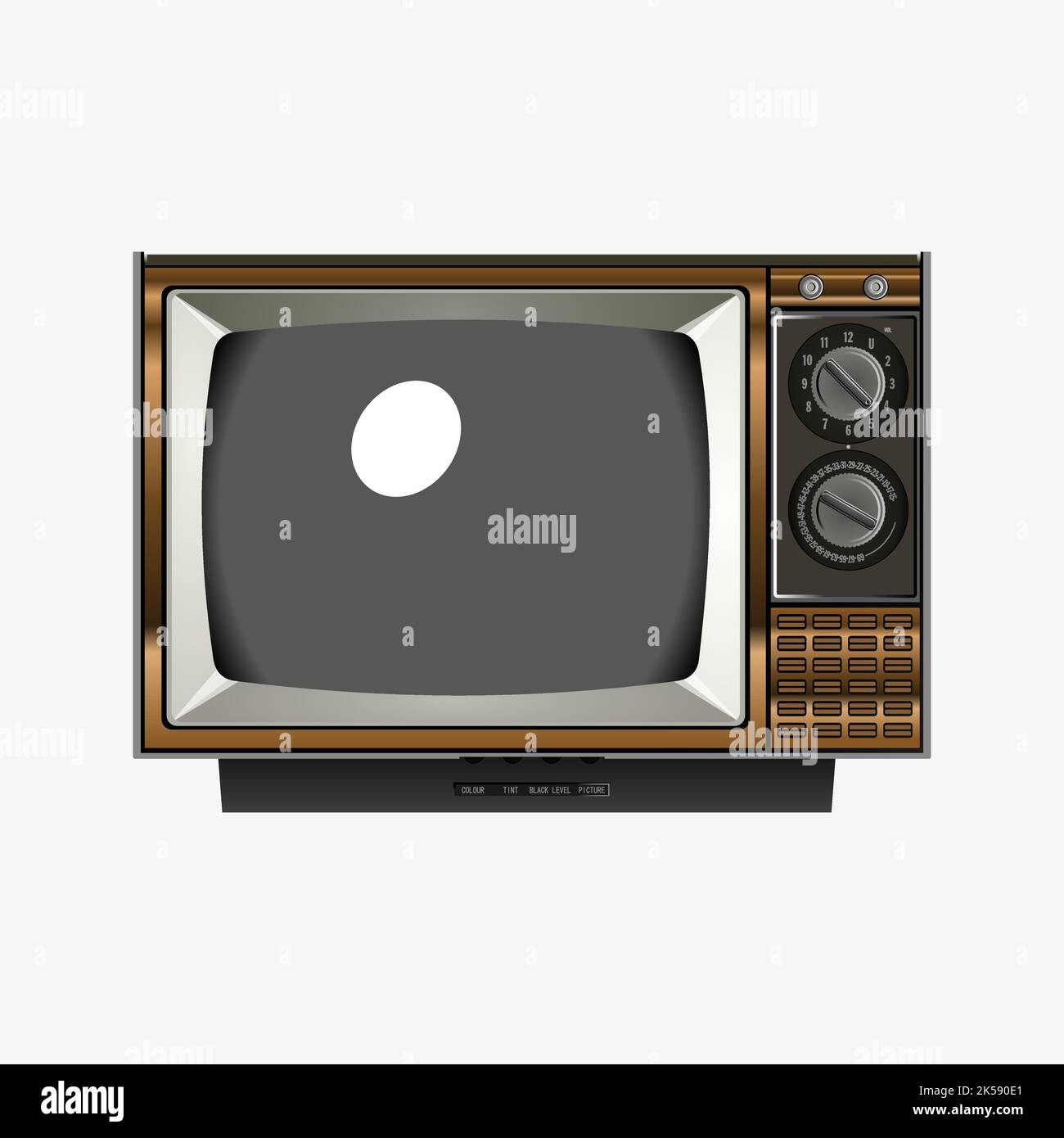 Vintage television sticker, entertainment illustration vector Stock ...
