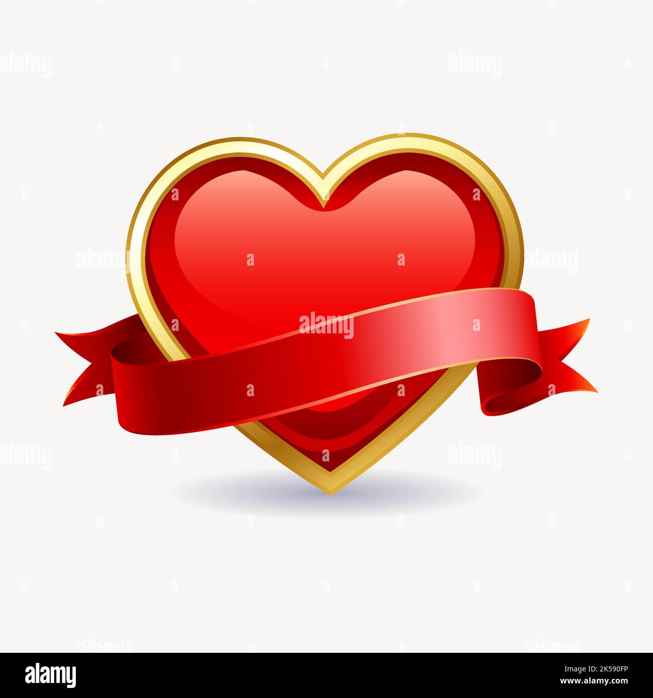 Red heart sticker, Valentine's day illustration vector Stock Vector ...