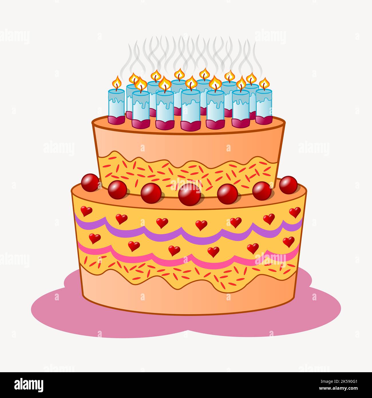 Birthday cake sticker, celebration illustration vector Stock Vector ...