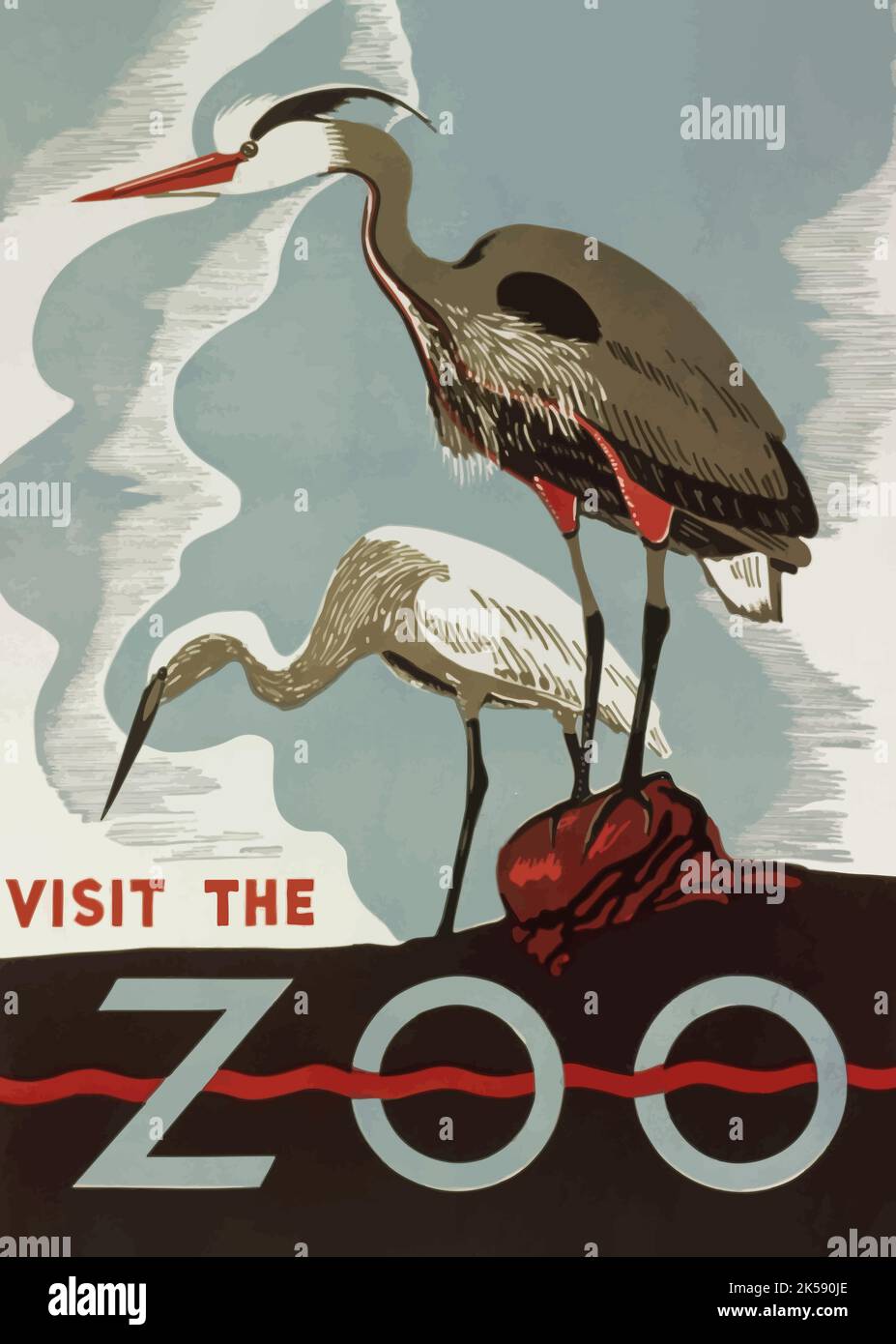 Visit the zoo poster clipart, animal illustration vector Stock Vector ...