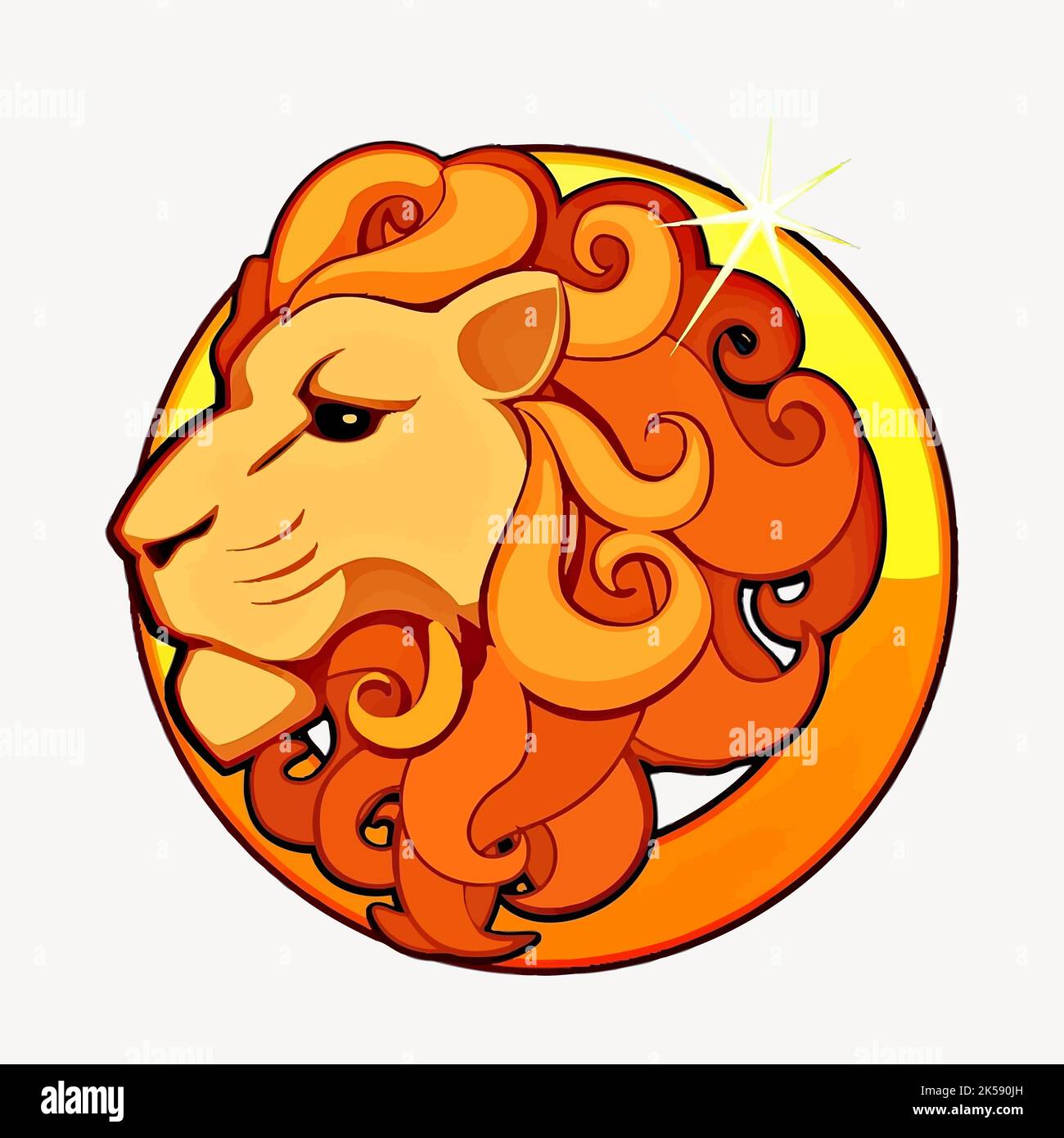 Leo symbol sticker, astrology sign illustration vector Stock Vector ...