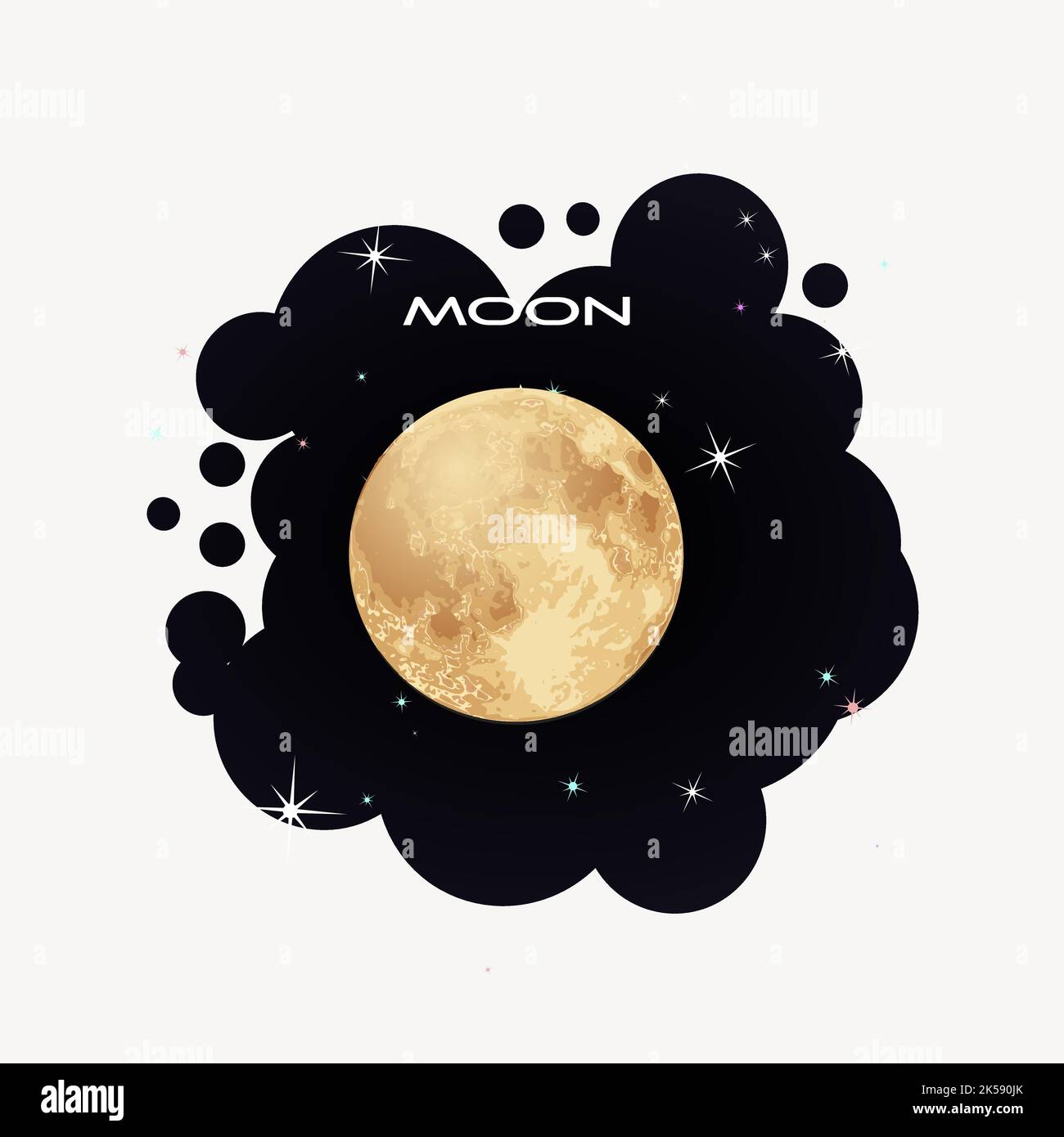 Full moon clipart, astronomy illustration vector Stock Vector Image ...
