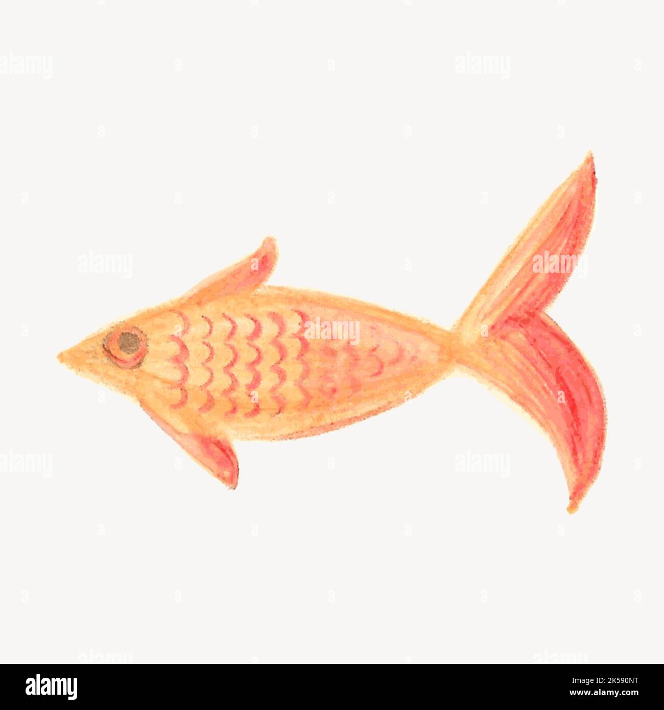 Orange fish clipart, sea animal illustration vector Stock Vector Image ...