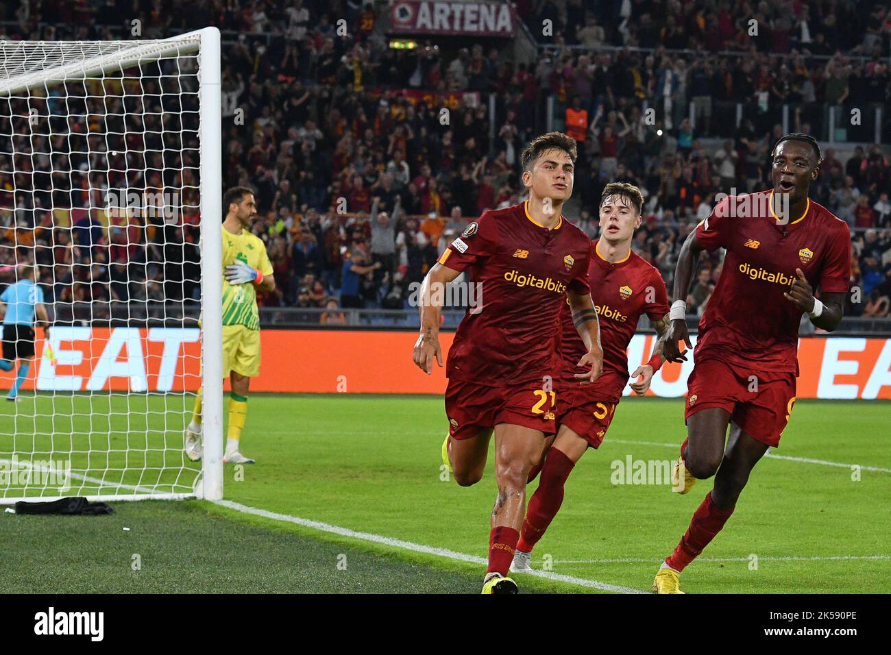 Rome, Italy, 6 October 2022, Paulo Dybala of AS Roma jubilates after ...