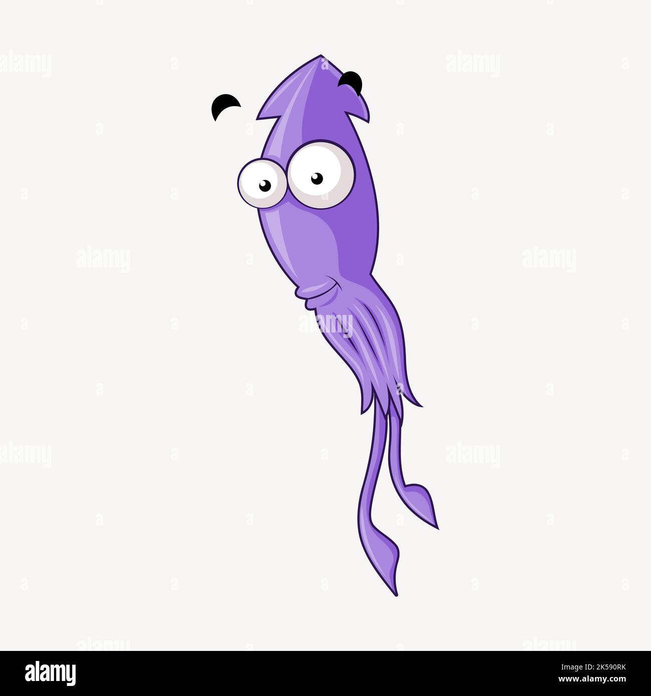 Cartoon squid clipart, sea animal illustration vector Stock Vector ...