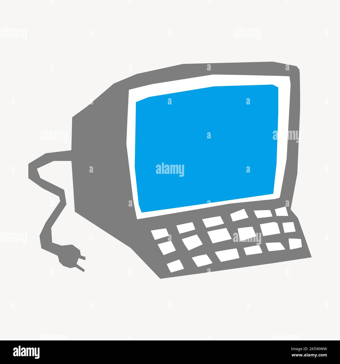 Computer screen clipart, retro object illustration vector Stock Vector ...