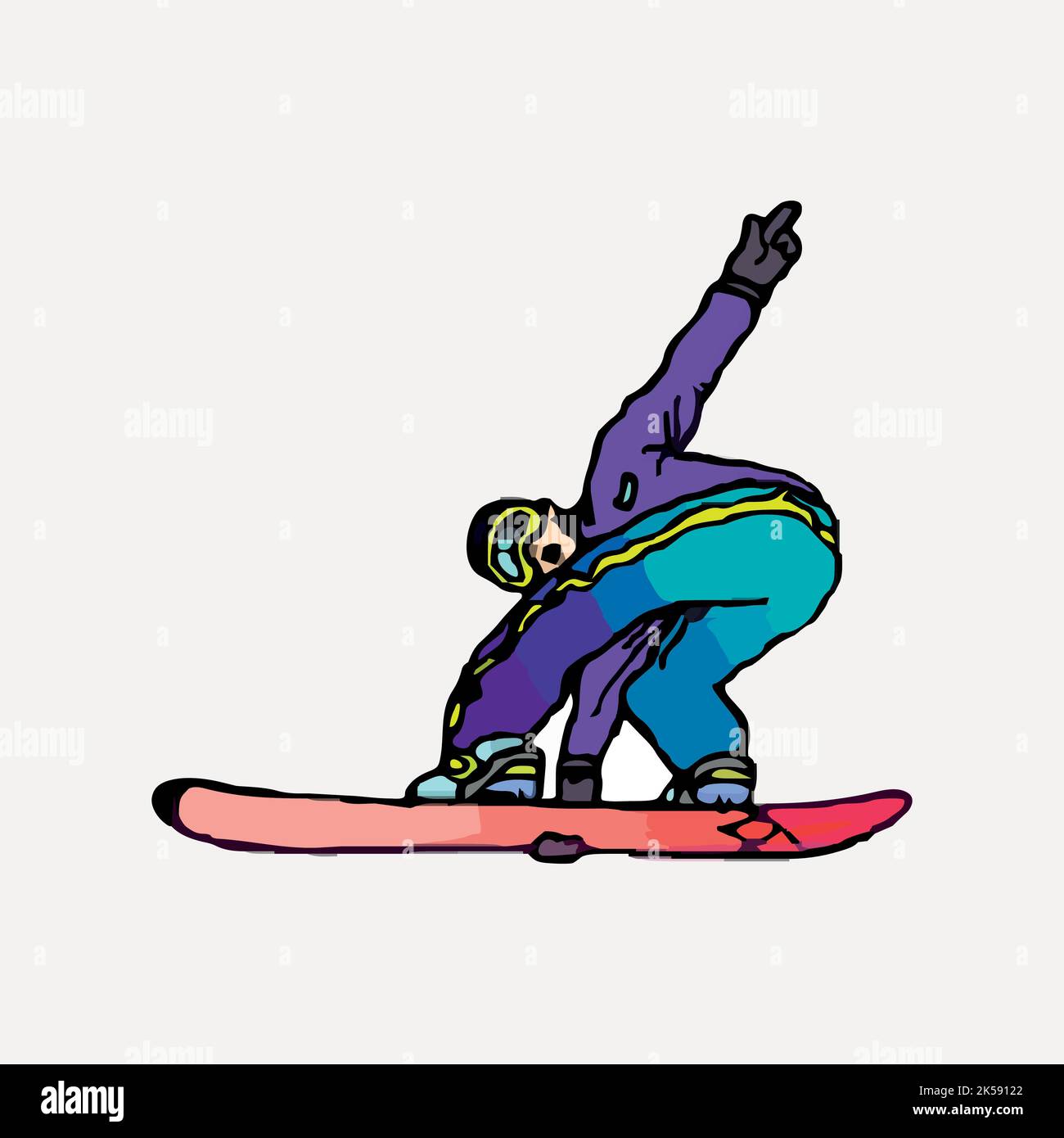 Snow surfing man clipart, sport illustration vector Stock Vector Image ...