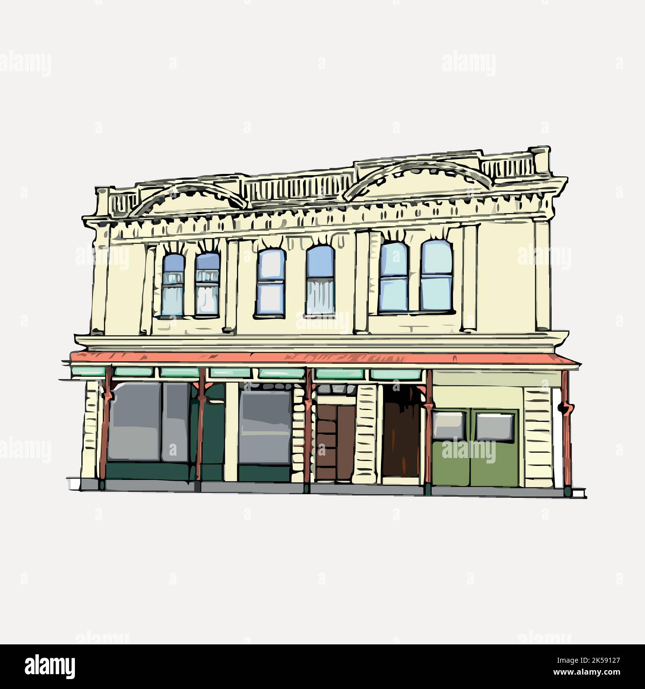Vintage building clipart, architecture illustration vector Stock Vector ...