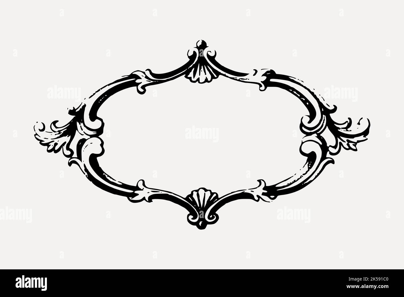 Black ornament frame clipart, vintage illustration vector Stock Vector ...