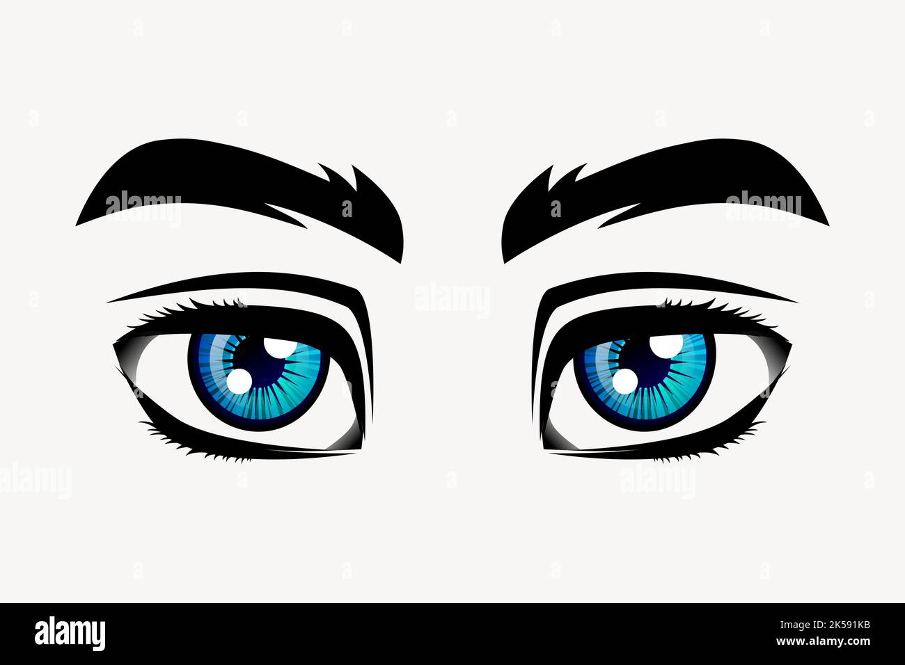 Blue eyes sticker, cartoon character illustration vector Stock Vector ...