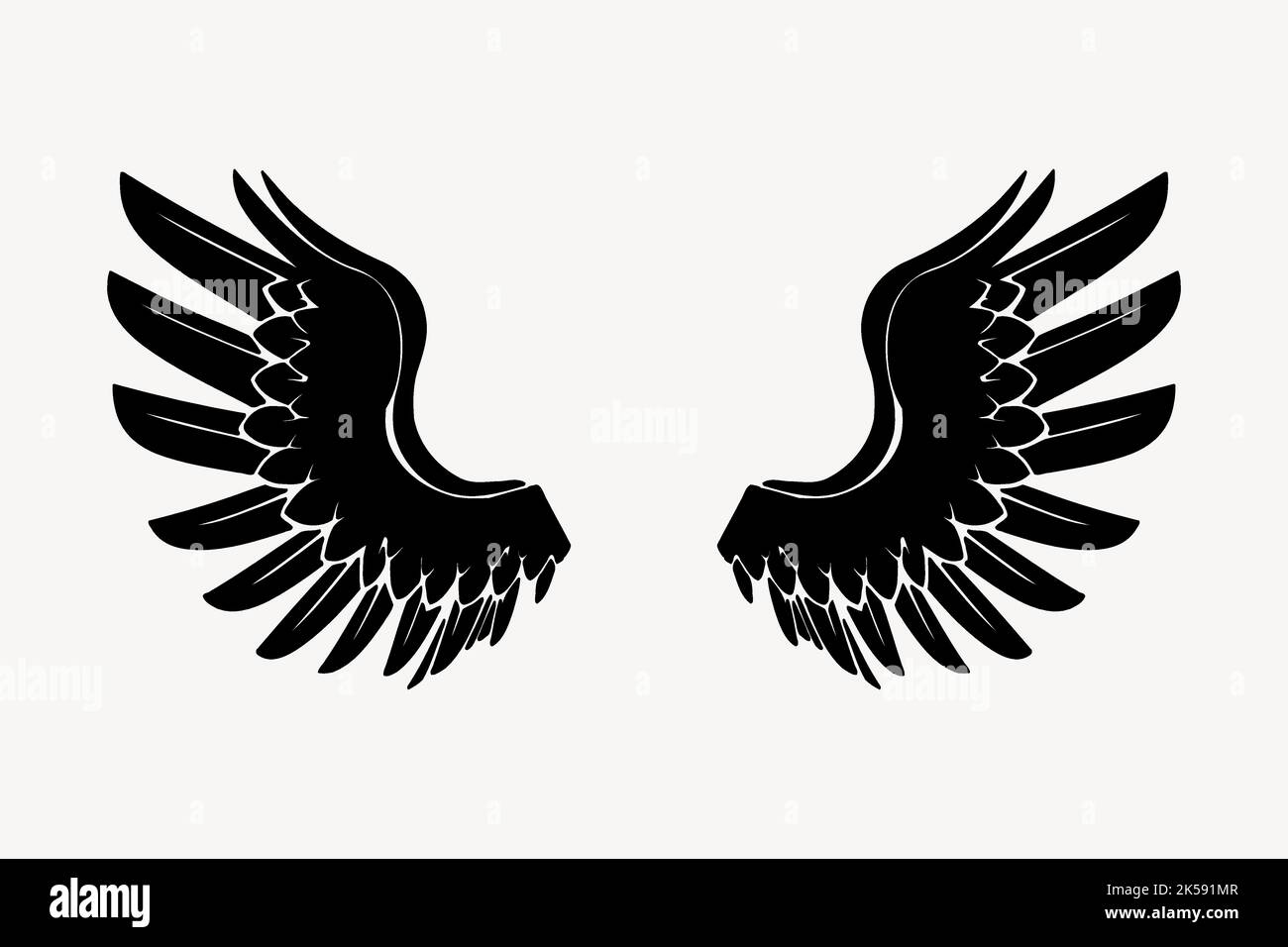 Angel wings clipart, decorative illustration vector Stock Vector Image ...