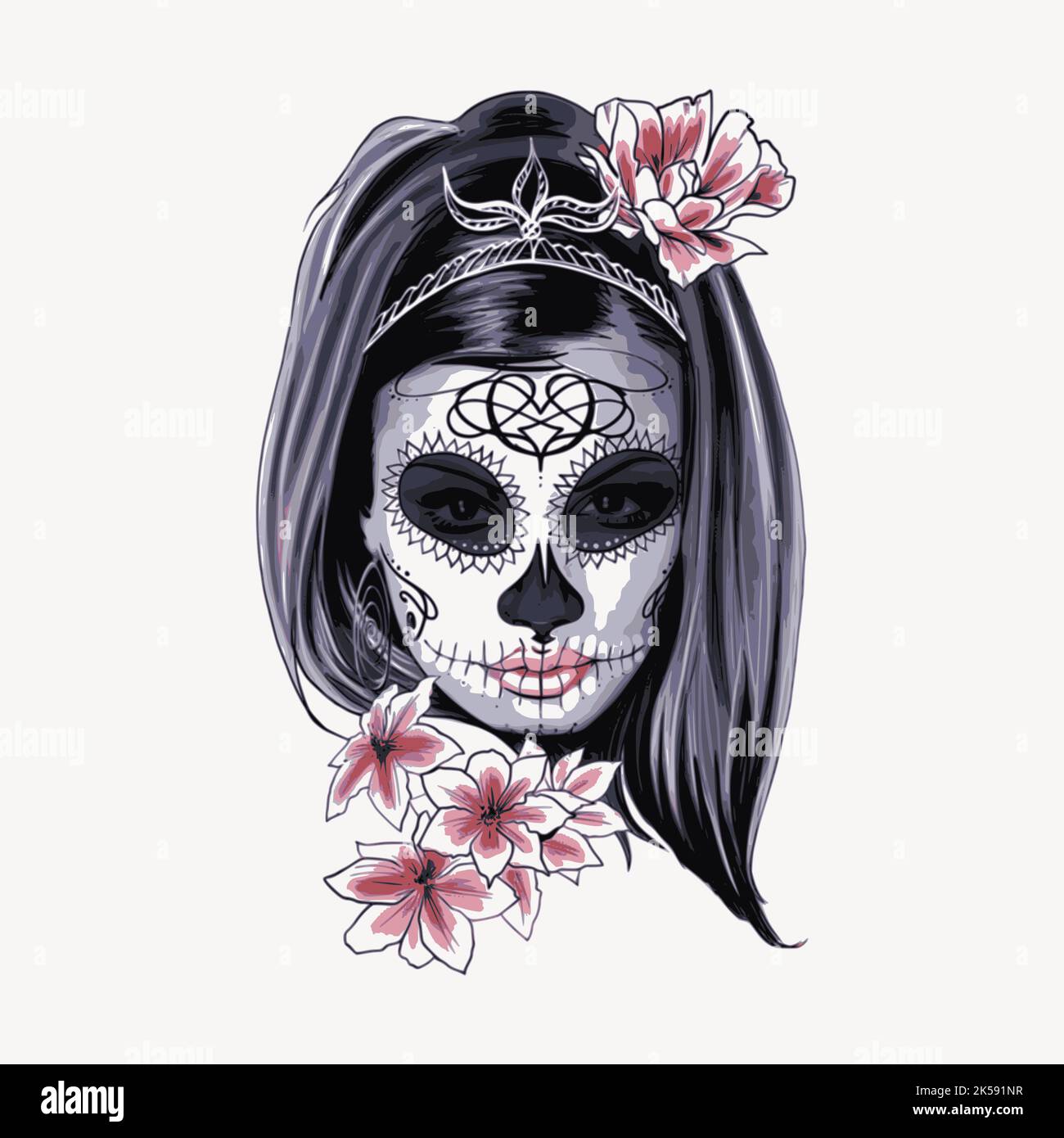 Mexican Skull Makeup Drawing
